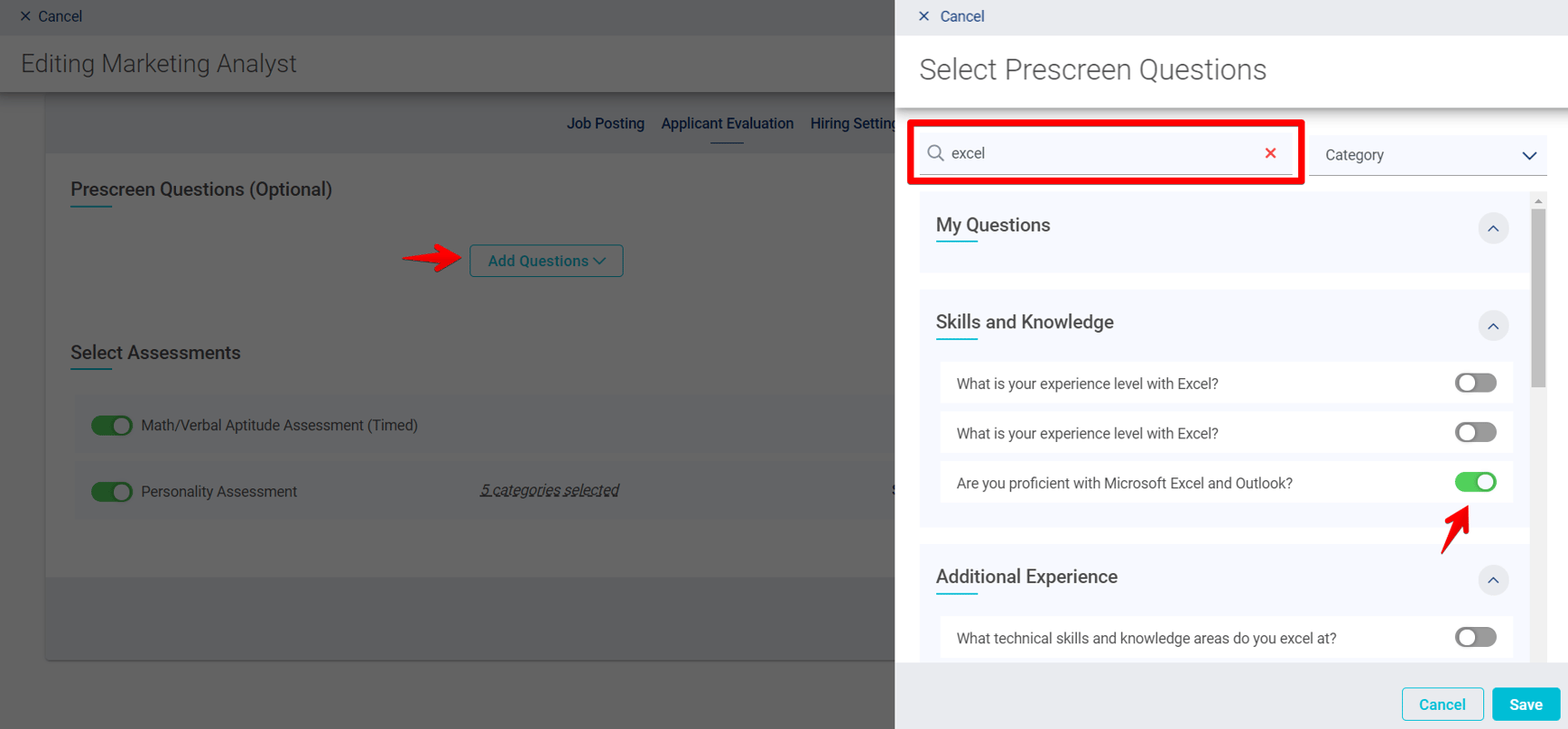 Using prescreen questions